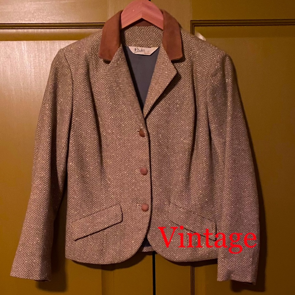 1940s-50s Vintage Tweed Wool Riding Jacket Excellent … - Gem